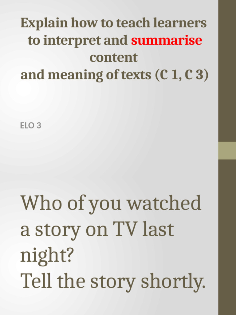 Unit 3 Story Summary | PDF | Reading Comprehension | Writing