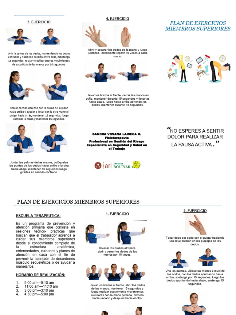 Folleto Plan Ejercicios MMSS | PDF | Mano