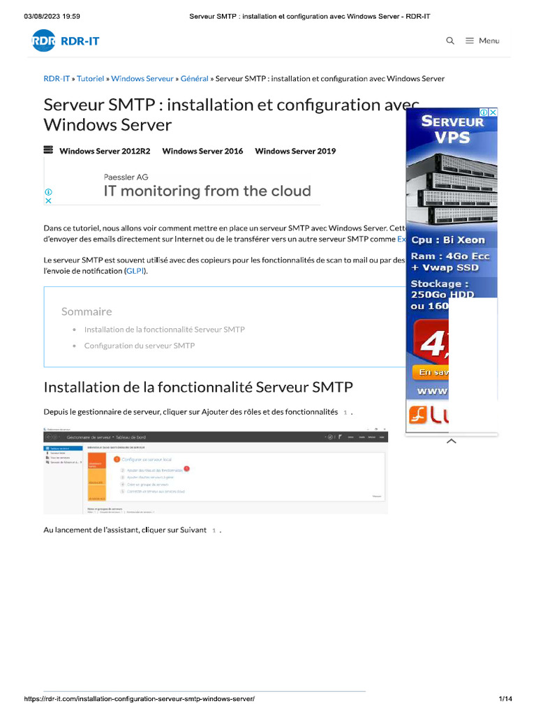 Serveur SMTP - Installation Et Configuration Avec Windows Server | PDF