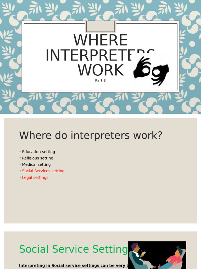 Interpreter Work Environments | PDF | Language Interpretation ...