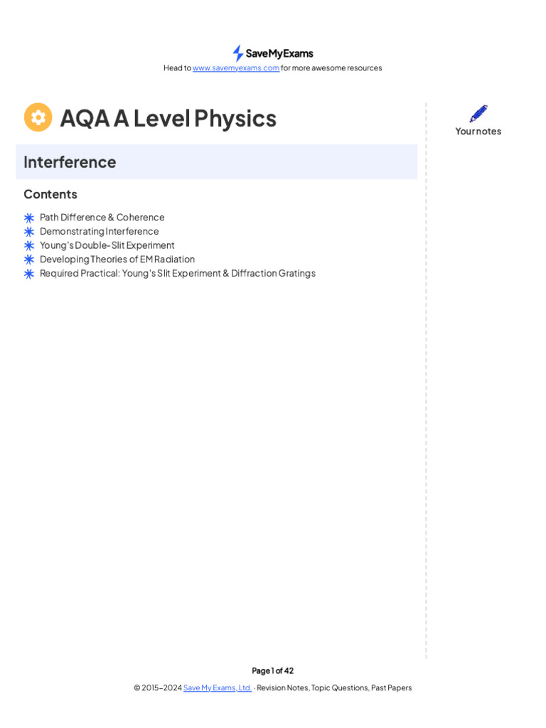 Path Difference & Coherence | PDF | Diffraction | Wavelength