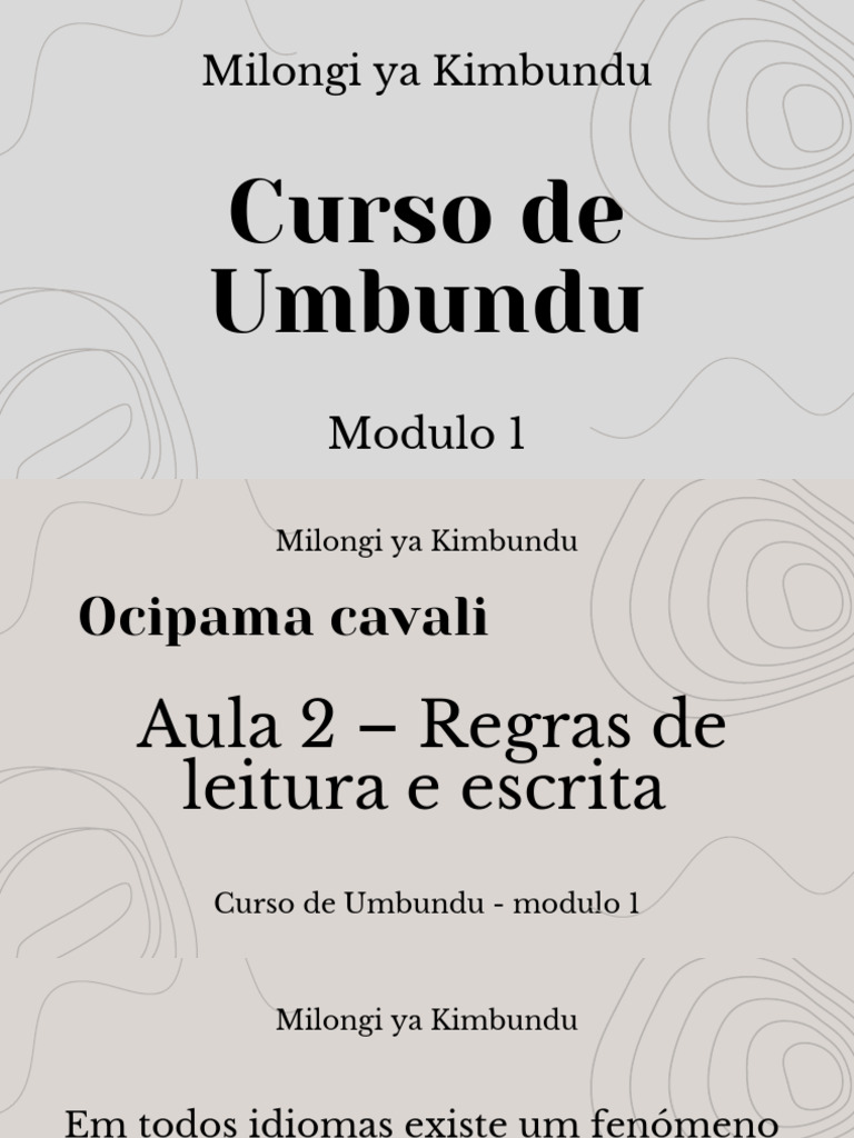 Curso de Umbundu: Regras de Leitura | PDF