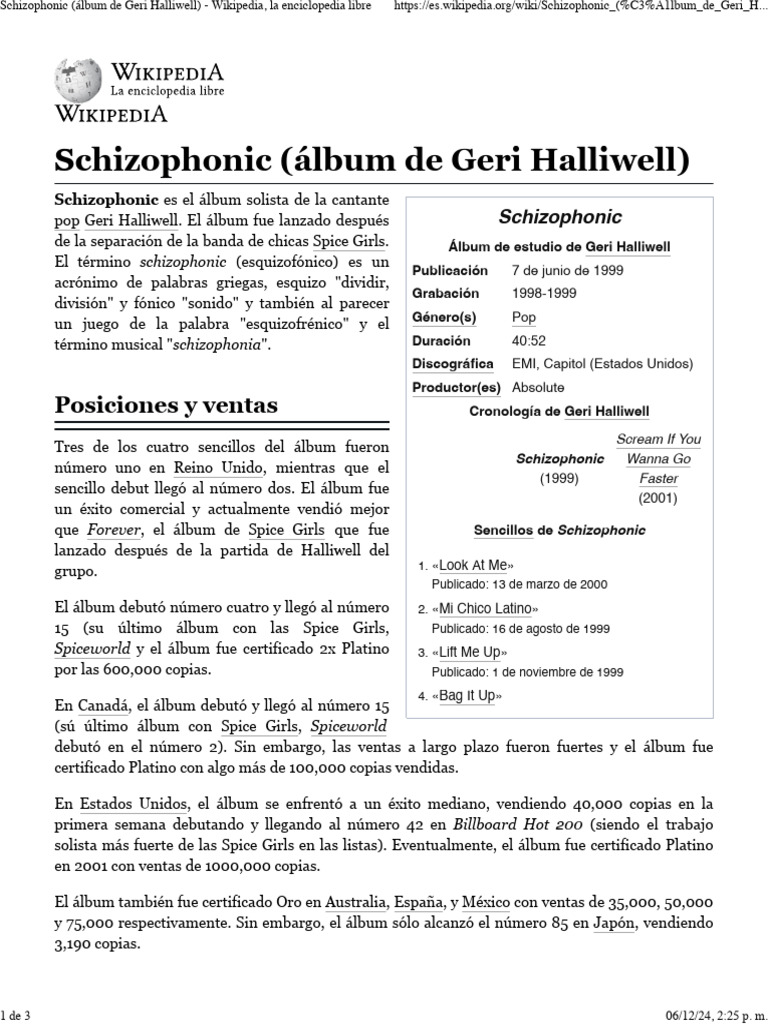 Schizophonic (Álbum de Geri Halliwell) - Wikipedia, La Enciclopedia ...
