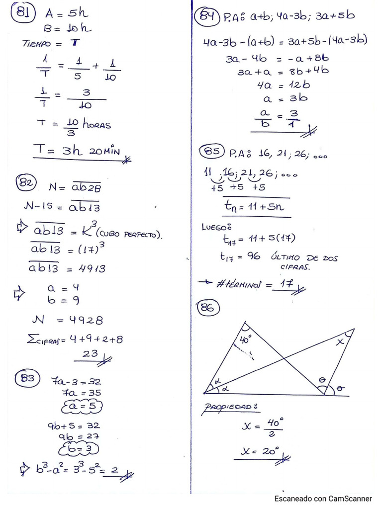 Solucionario de Matemática | PDF