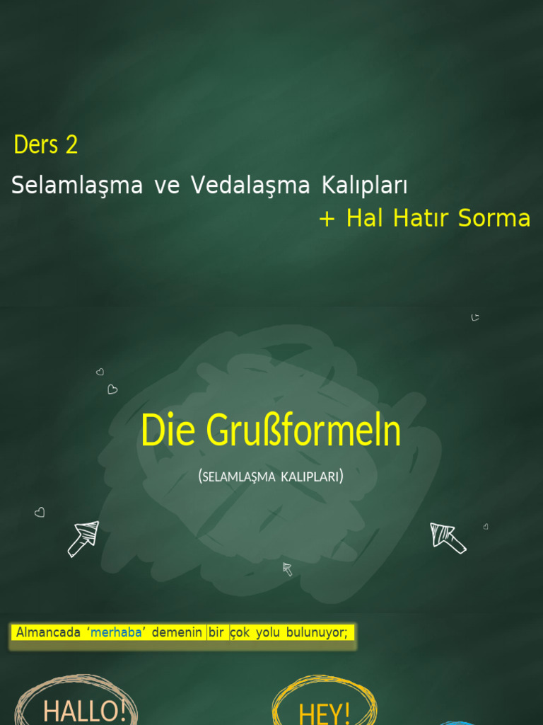 Ders 2.almanca Selamlaşma Ve Vedalaşma Kalıpları | PDF