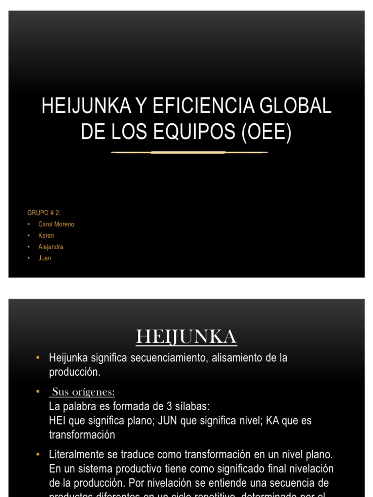Heijunka y Eficiencia Global de Los Equipos (Oee) | PDF