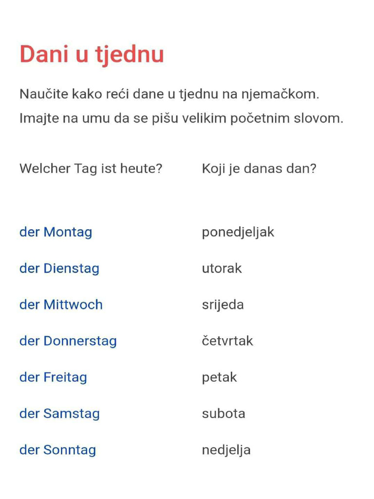 Dani U Sedmici | PDF