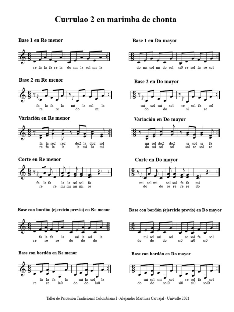 12 Currulao en Marimba - Univalle 2022 | PDF | Llaves musicales ...