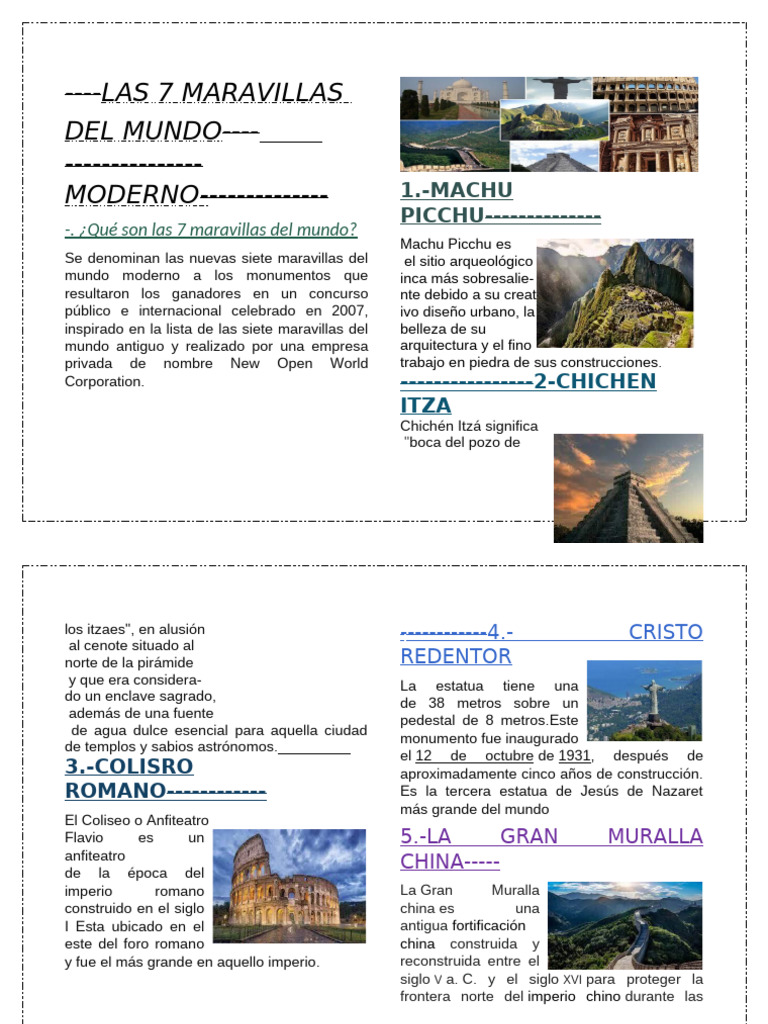LAS 7 MARAVILLAS DEL MUNDO | PDF