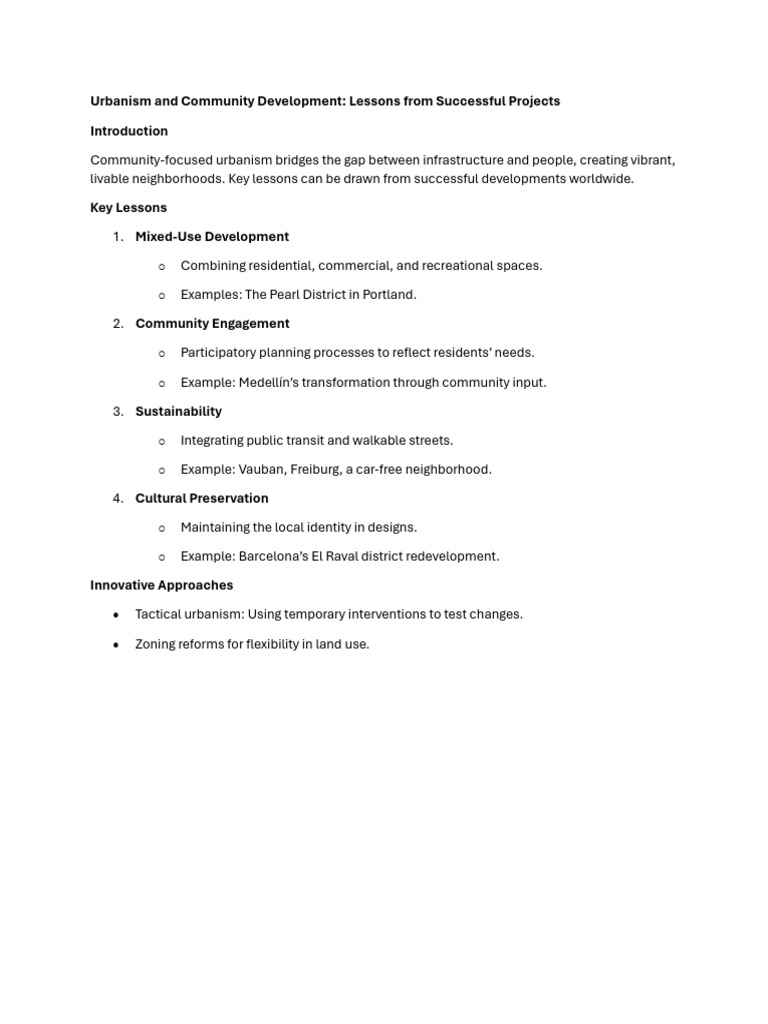 Urbanism Insights for Planners | PDF