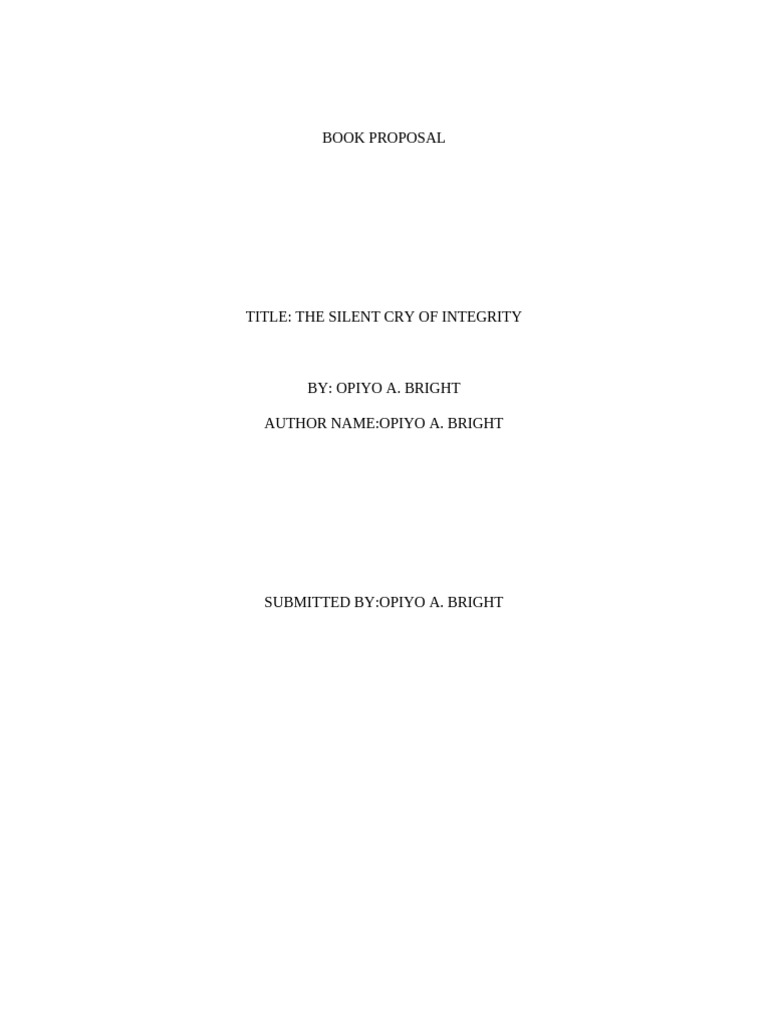 PROPOSAL TEMPLATE March 2022 | PDF | To Kill A Mockingbird | Integrity