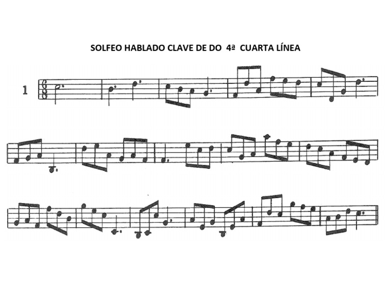1.- SOLFEO HABLADO CLAVE DE DO 4ª CUARTA LÍNEA | PDF
