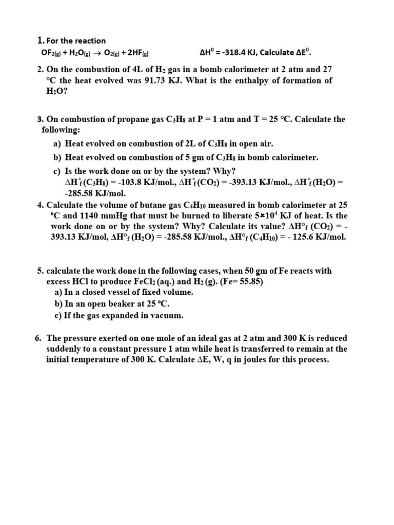 tut.5 | PDF | Propane | Enthalpy