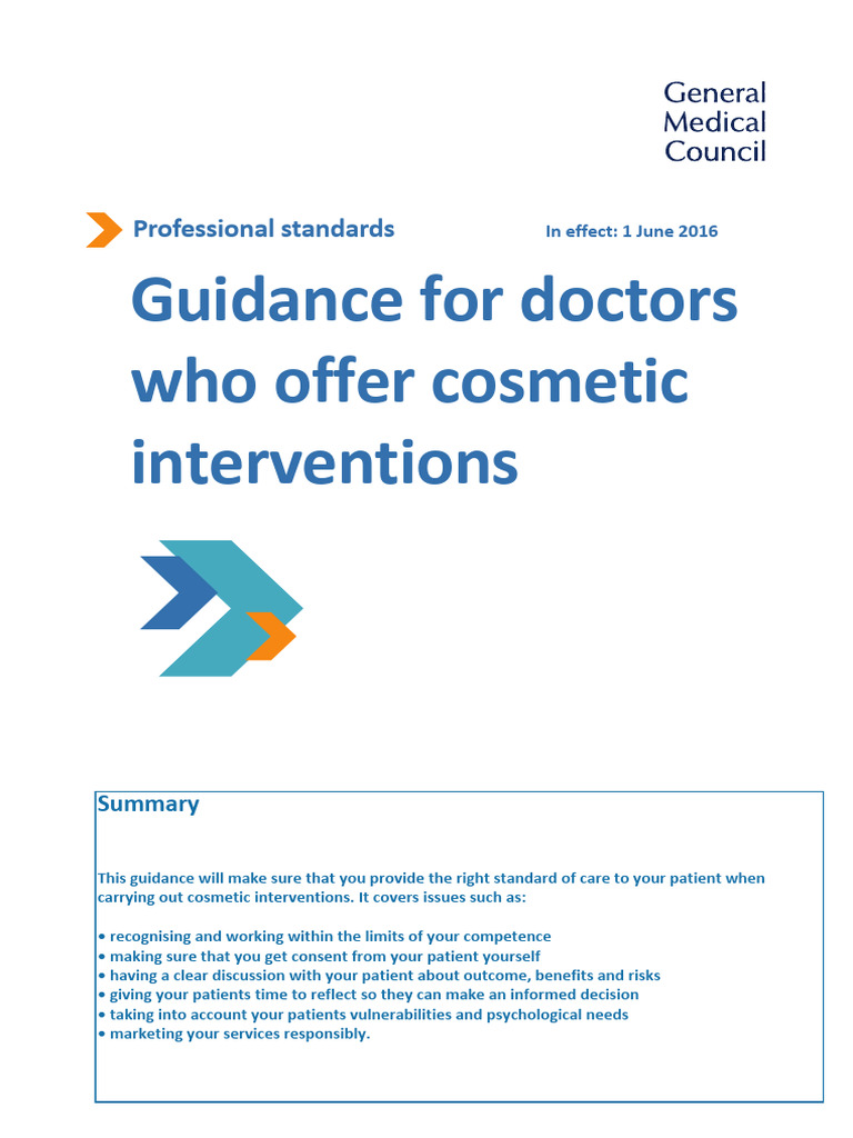 Cosmetic Interventions: Doctor Guidance | PDF | Informed Consent ...