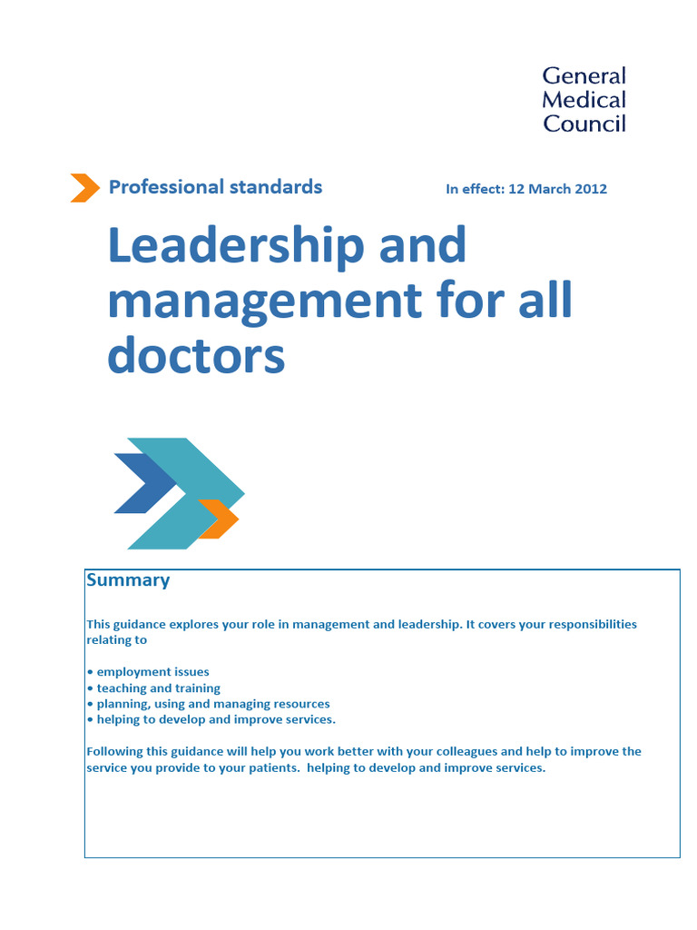 Doctors' Leadership Guide | PDF | Patient Safety | Health Care