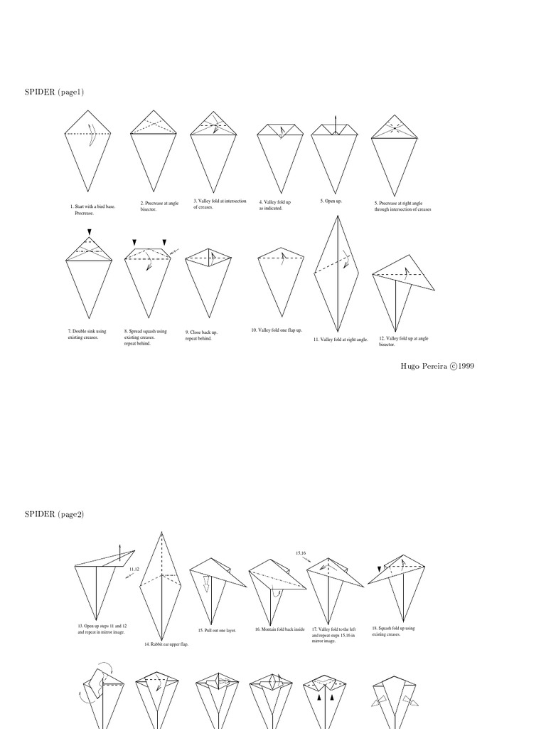 Easy Origami Spider Diagram