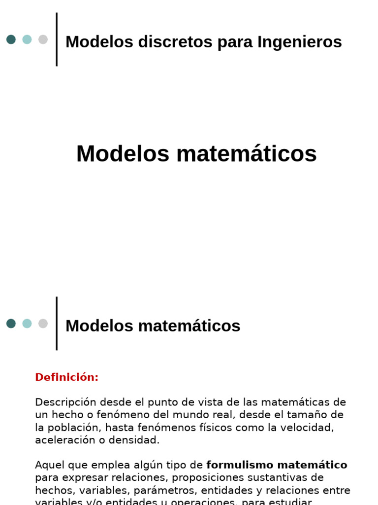 Modelos Matemáticos | PDF | Modelo matemático | Matemáticas