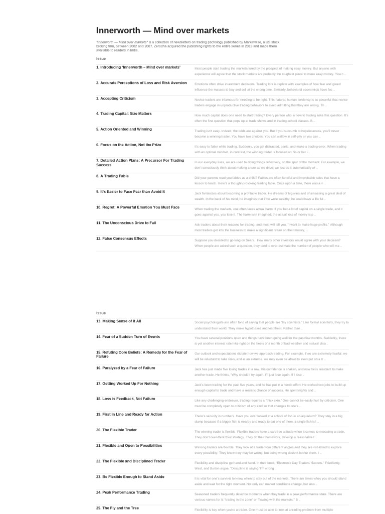 Mind Over Market | PDF | Mind | Intuition