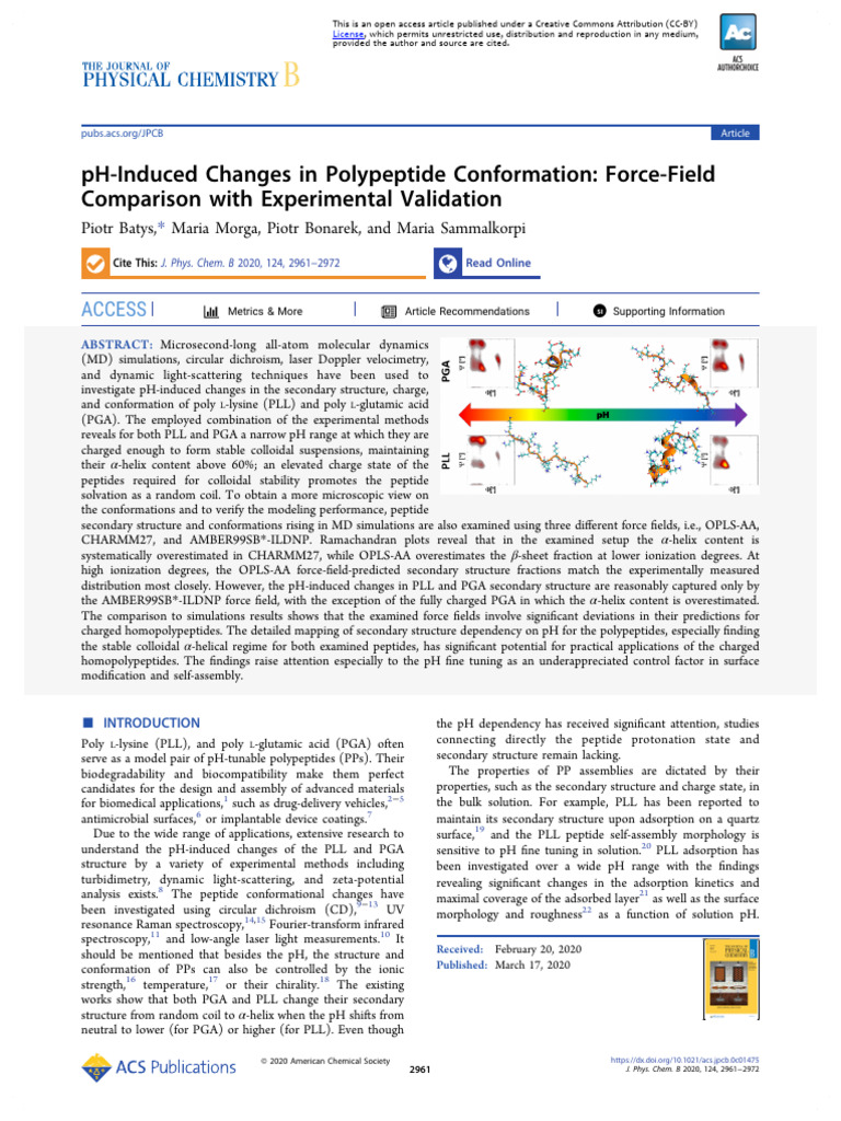 ph conform change | PDF | Protein Structure | Ph