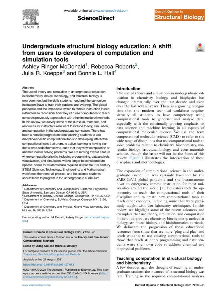computational struc bio | PDF | Bioinformatics | Curriculum