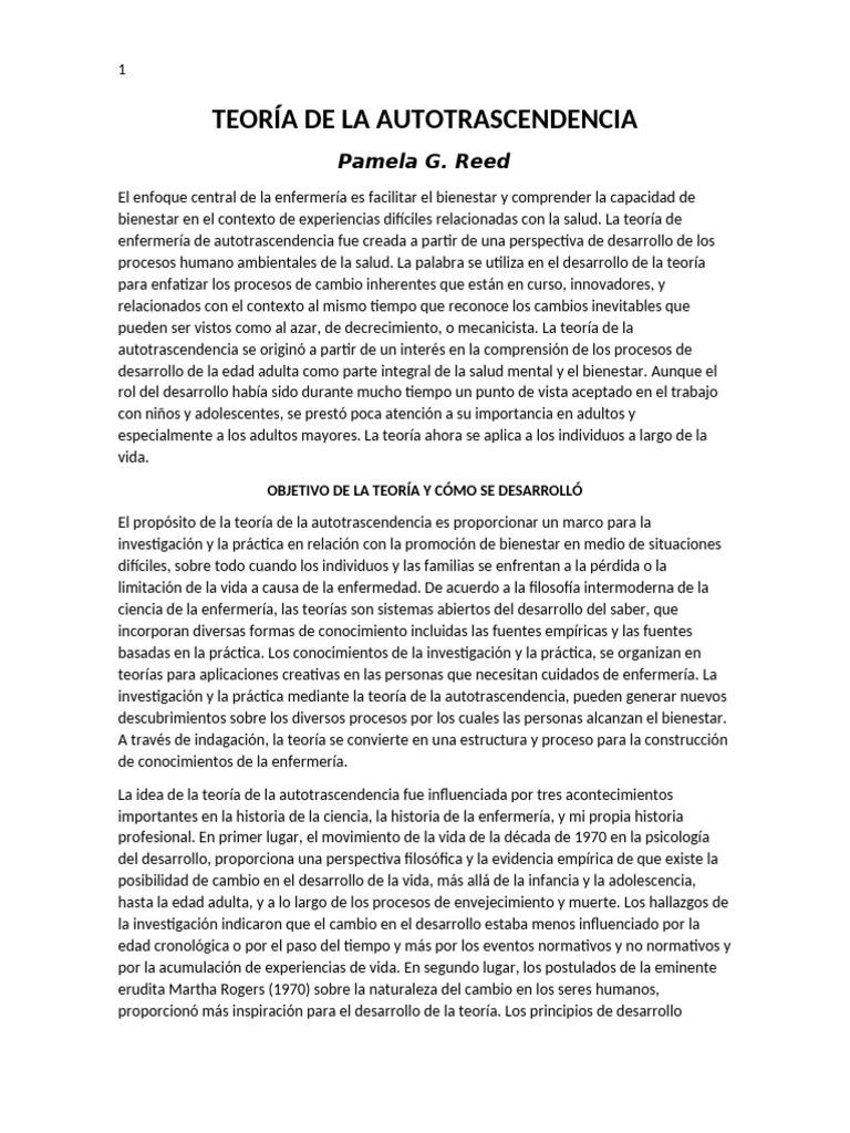 Teoria de La Autotrascendencia | PDF | Adultos | Bienestar