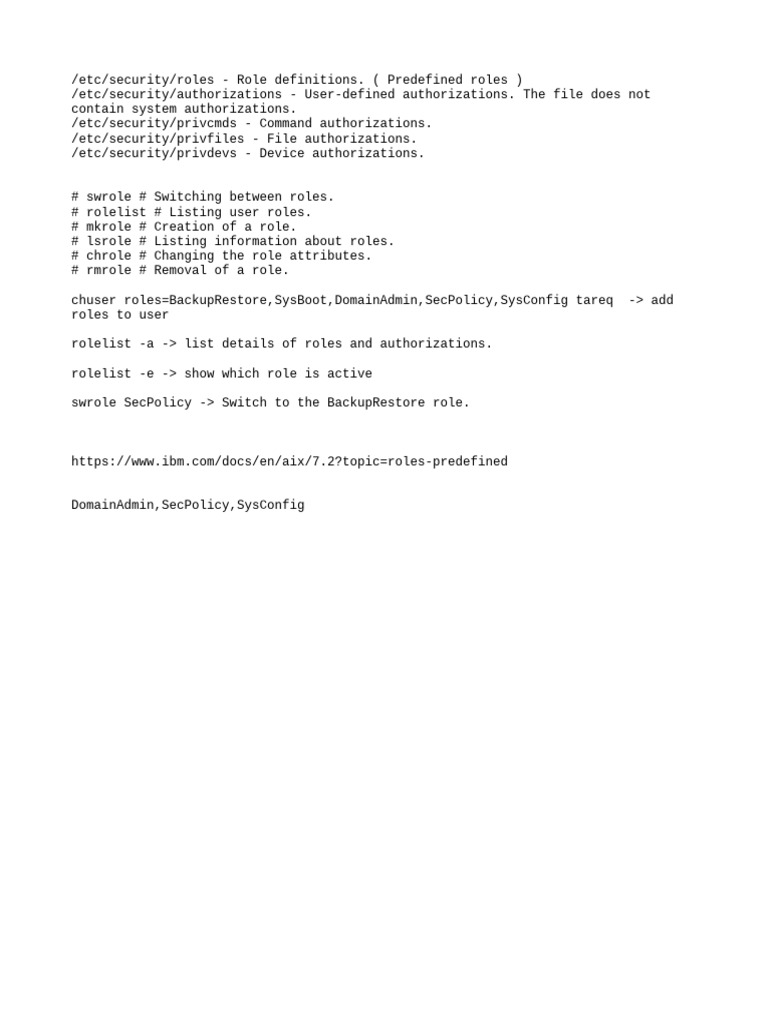 User Roles in Aix | PDF