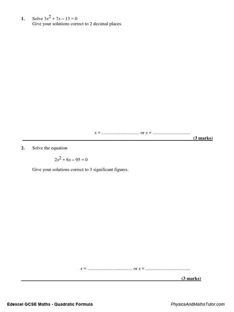 Quadratic Formula QP | PDF | Quadratic Equation | Area