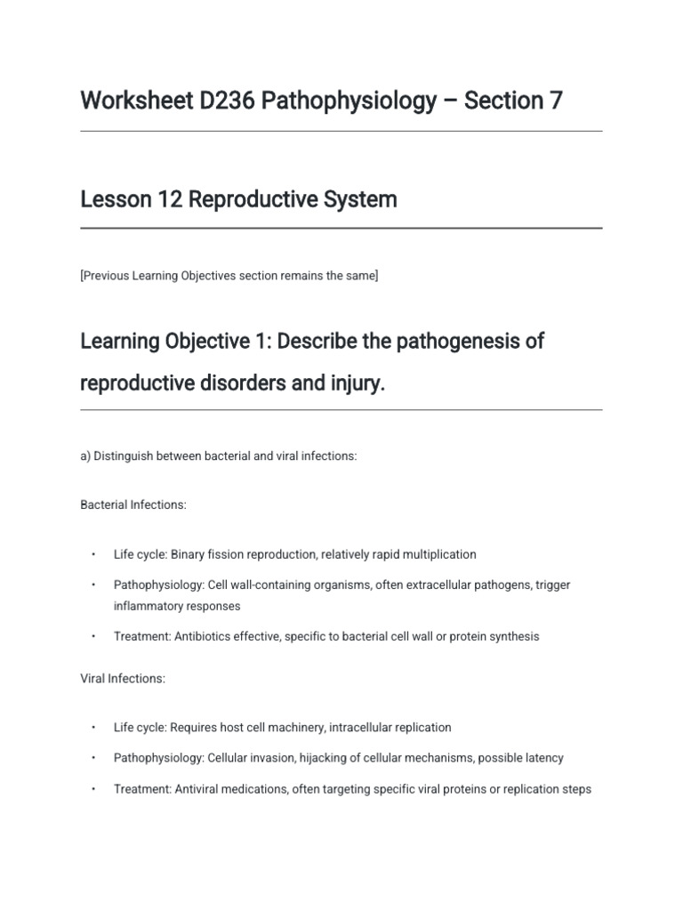 Reproductive System Worksheet | PDF | Sexually Transmitted Infection ...