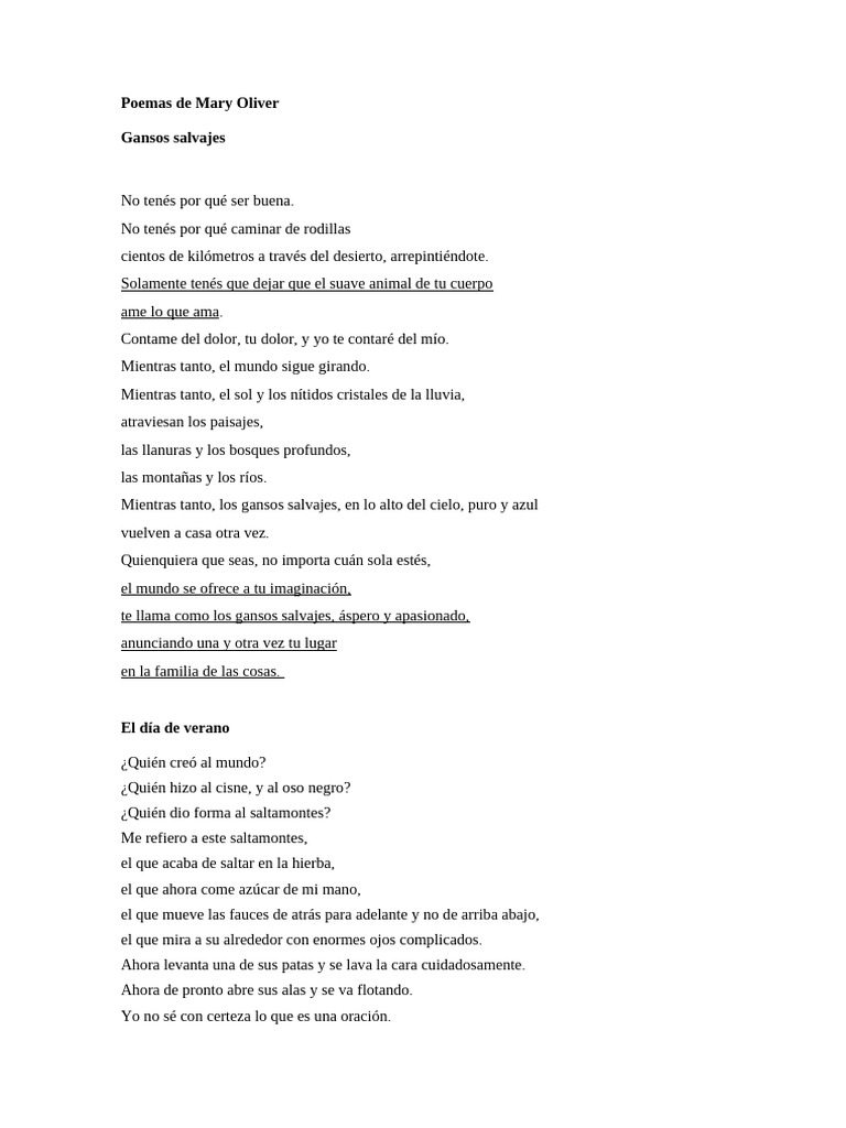 Poemas de Mary Oliver | PDF
