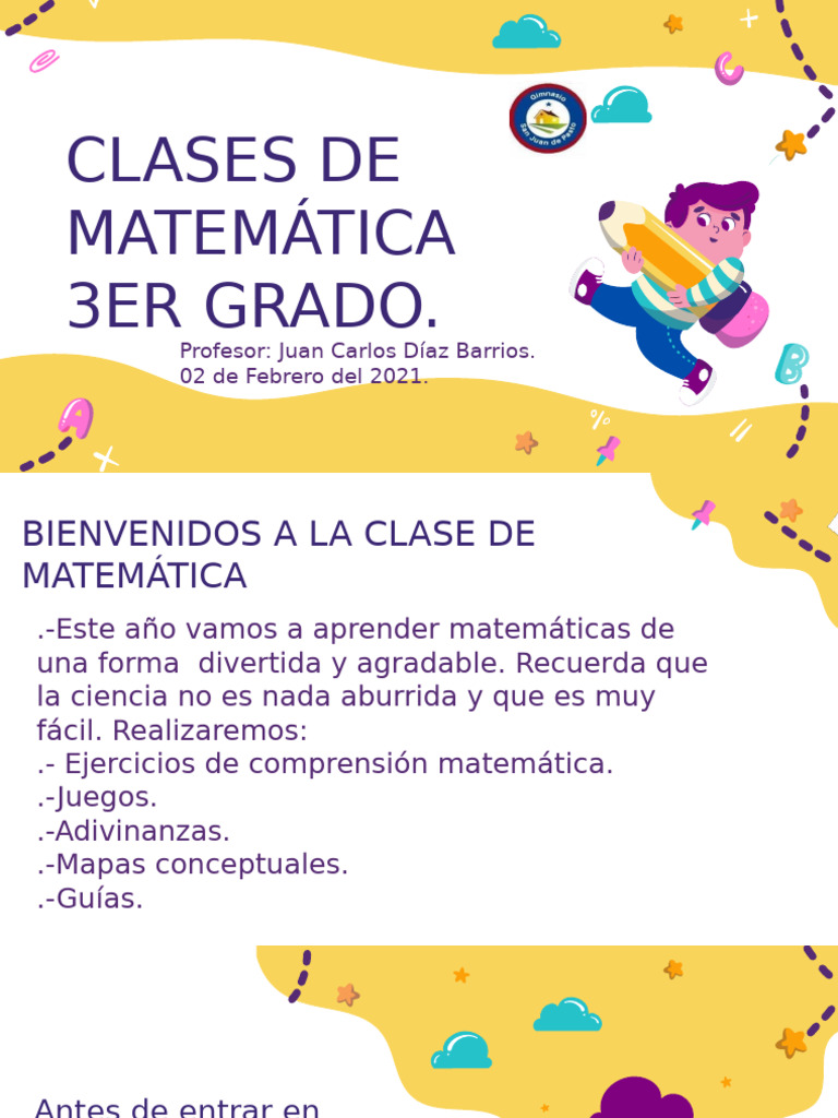 Clases de Matemática 3ero | PDF | Verb | Grammatical Tense