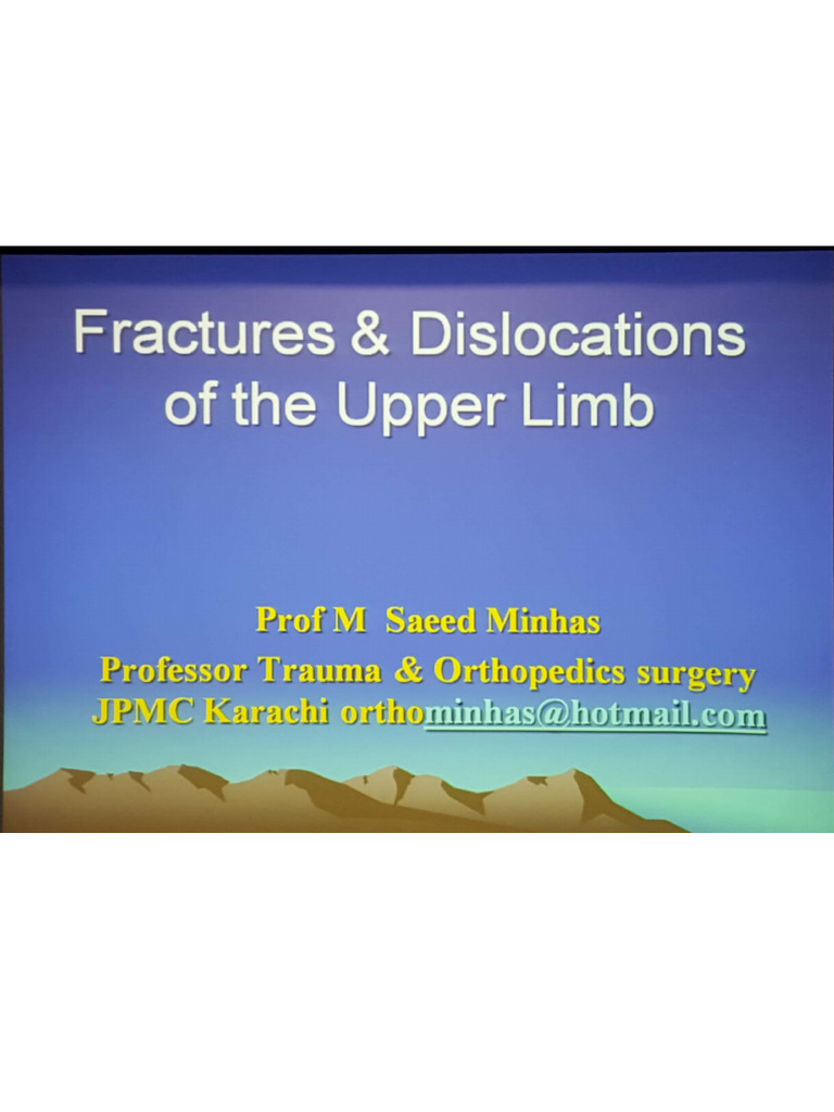 Upper and Lower Limb Fractures and Trauma | PDF