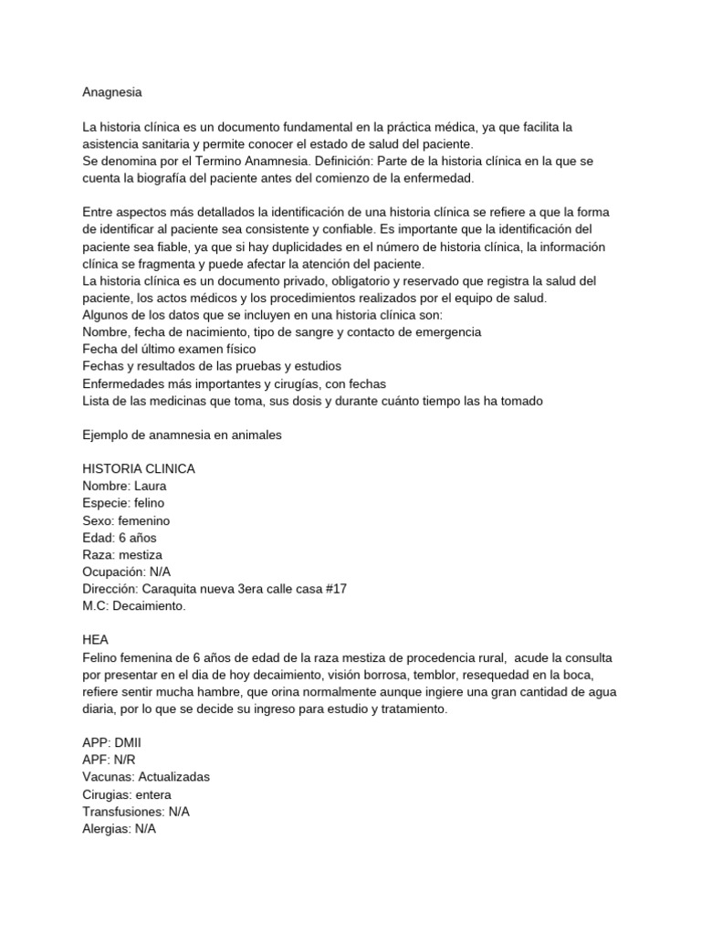 Historia Clínica y Anamnesia: Guía Completa | PDF