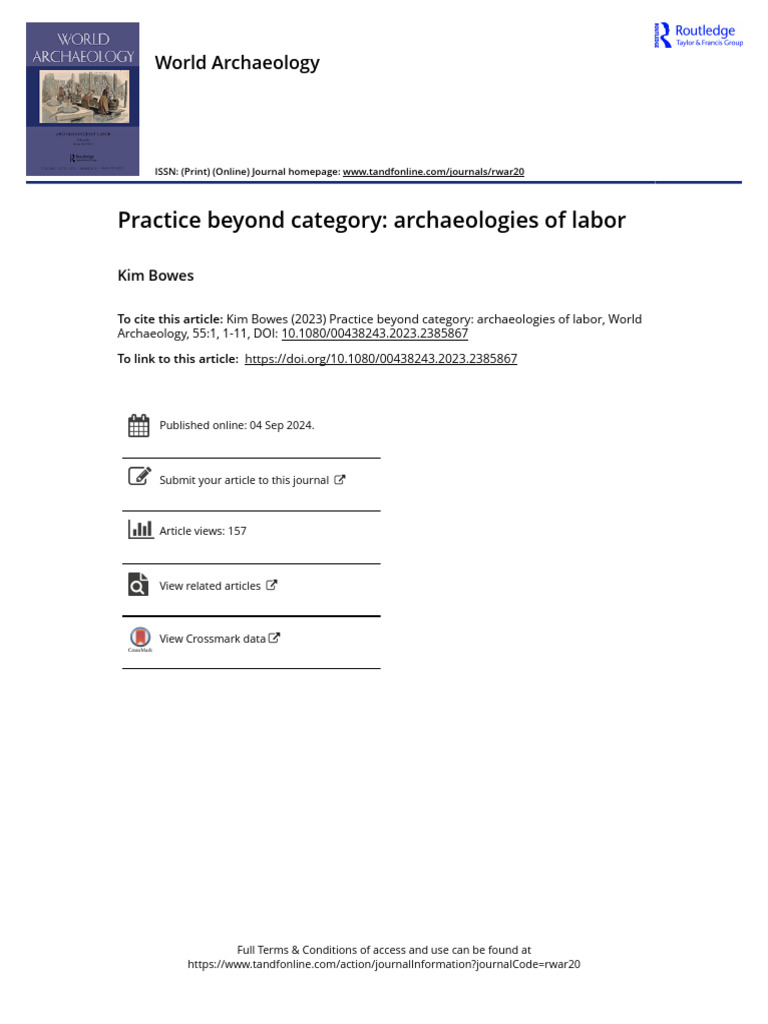 Practice Beyond Category Archaeologies of Labor | PDF | Labour ...
