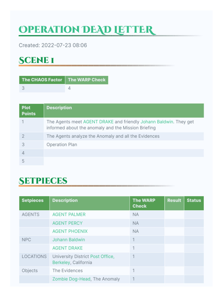 OP. DEAD LETTER - Scene 1 | PDF