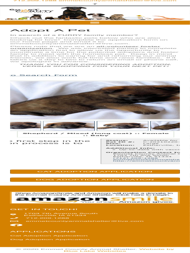 Adopt A Pet - Emmet County Animal Shelter | PDF