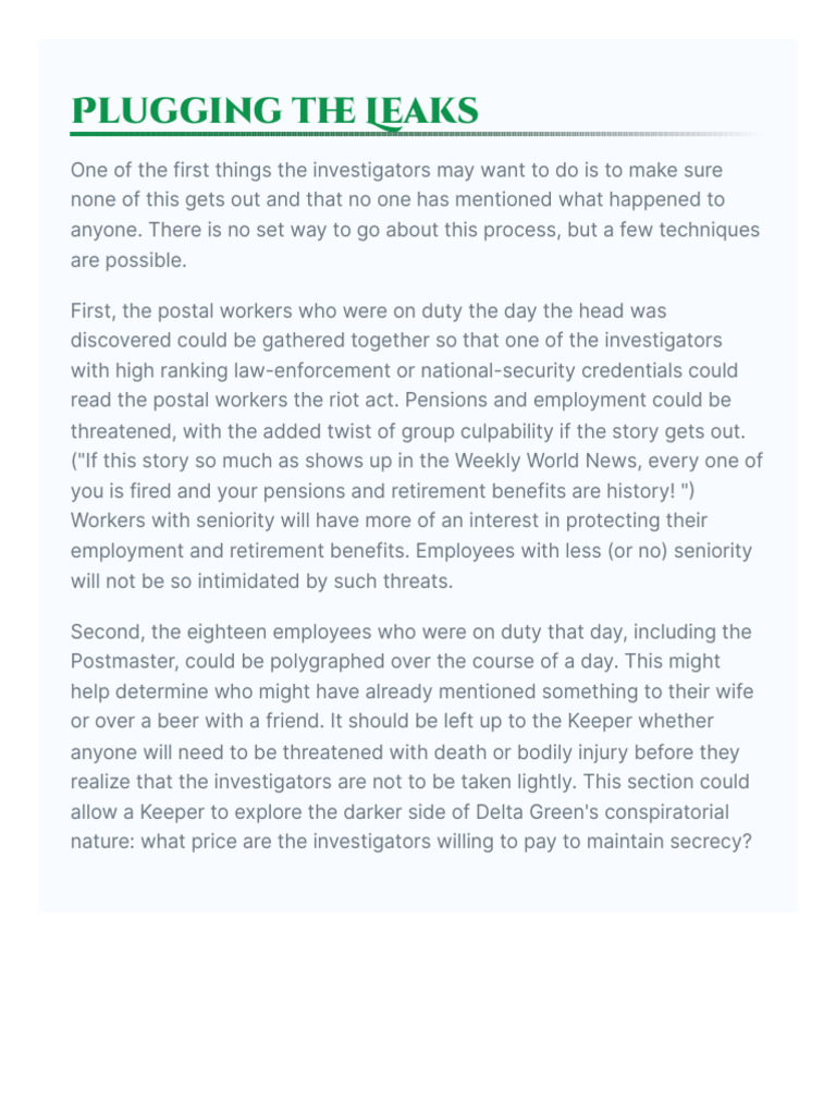 z02.Plugging the Leaks | PDF