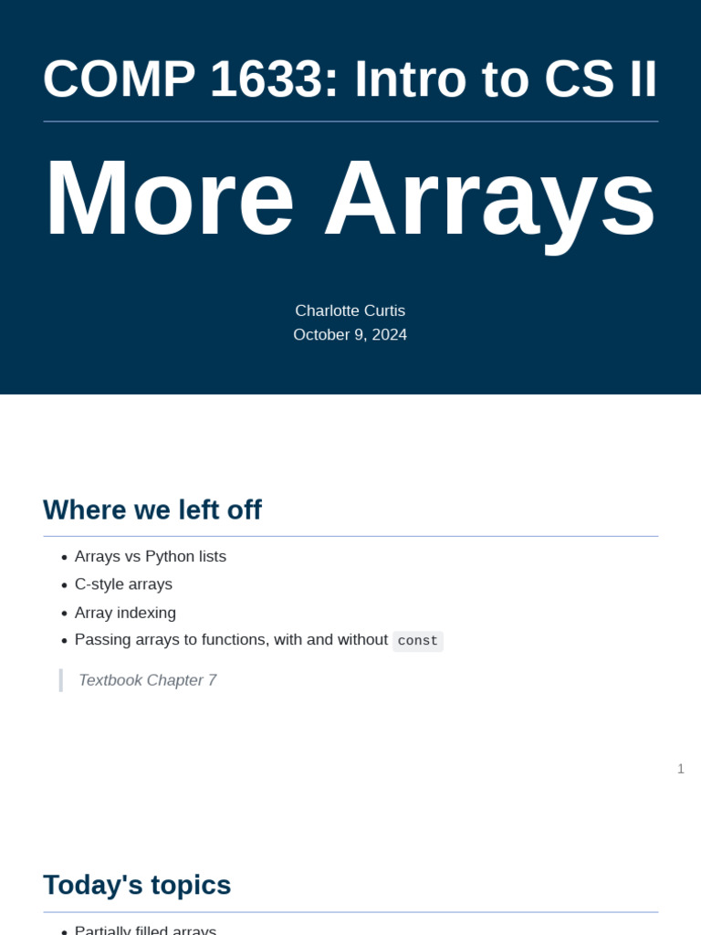 09 More Arrays Pdf C Software Engineering