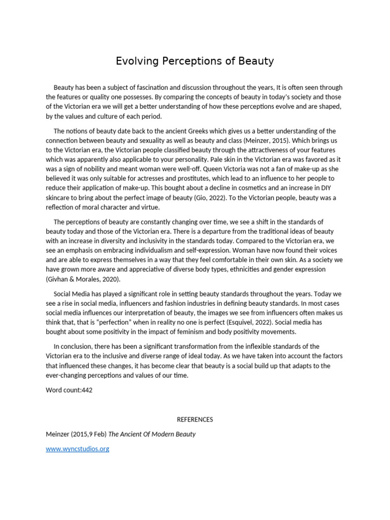 Evolving Perceptions of Beauty | PDF | Beauty | Victorian Era