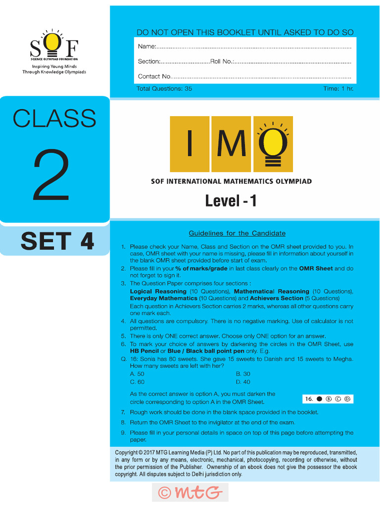 Imo Level1 Class 2 Set 4 | PDF | Columbidae