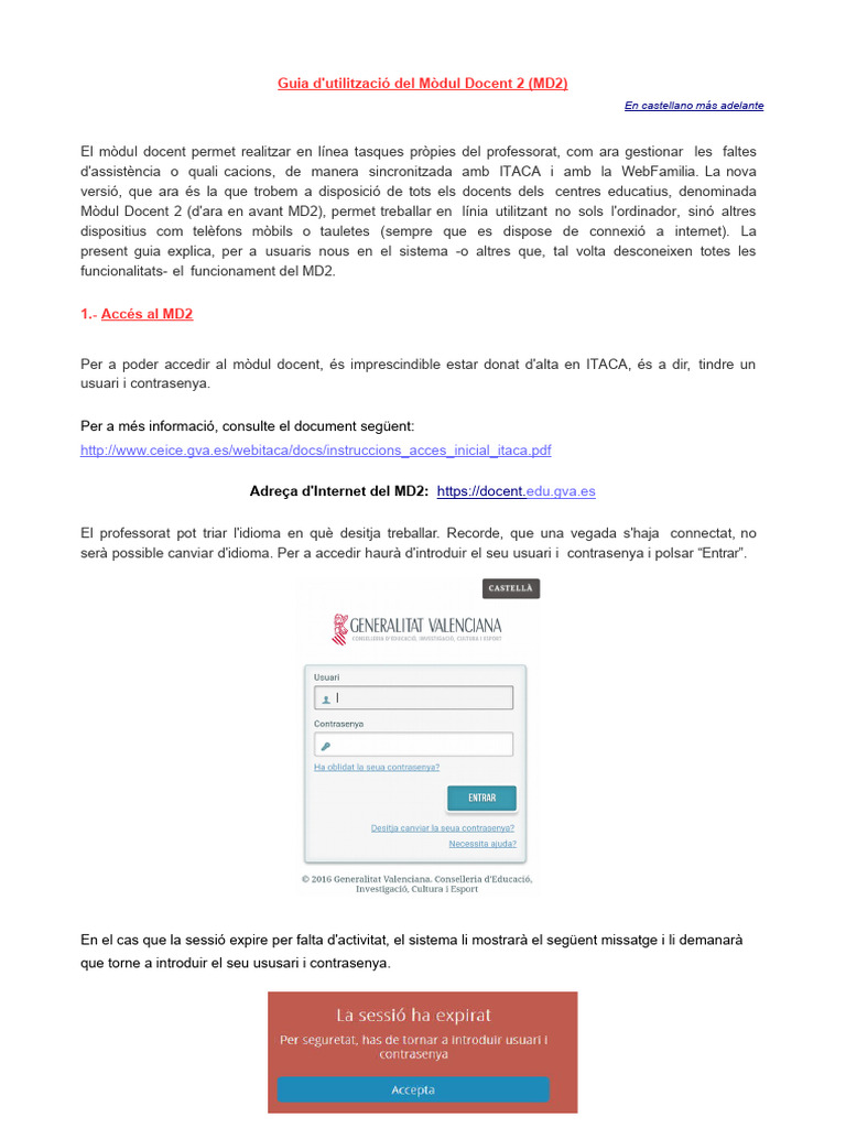 Modul Docent GVA Itaca | PDF