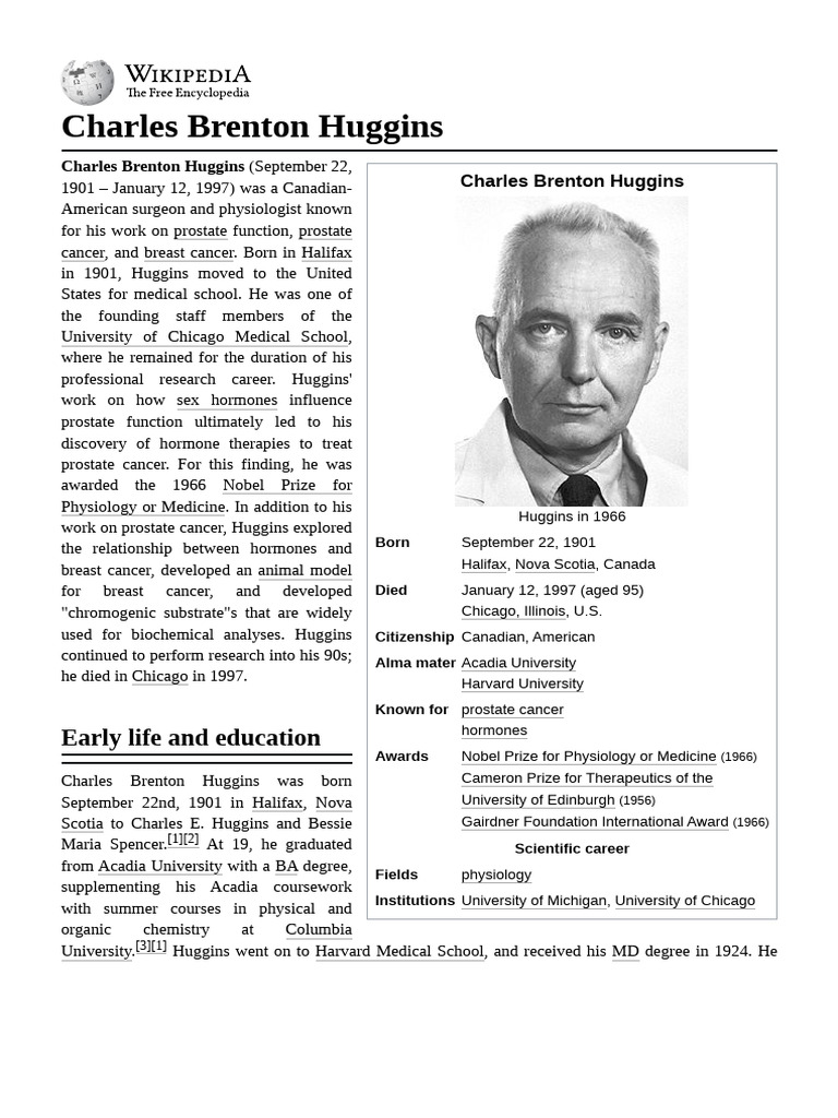 Charles_Brenton_Huggins | PDF | Medical Specialties