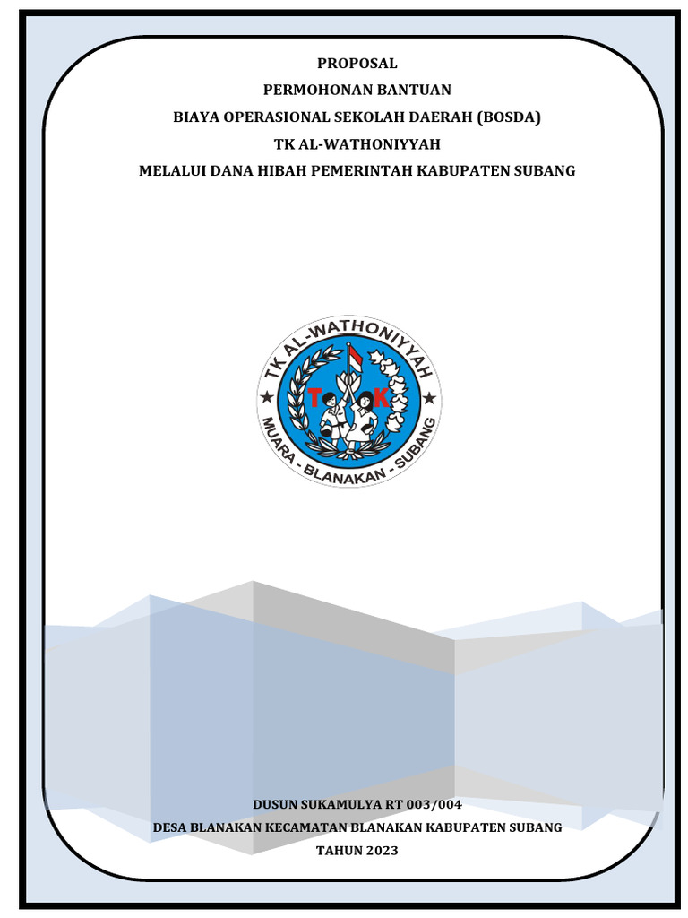 Proposal Bosda TK Aw 2023 | PDF