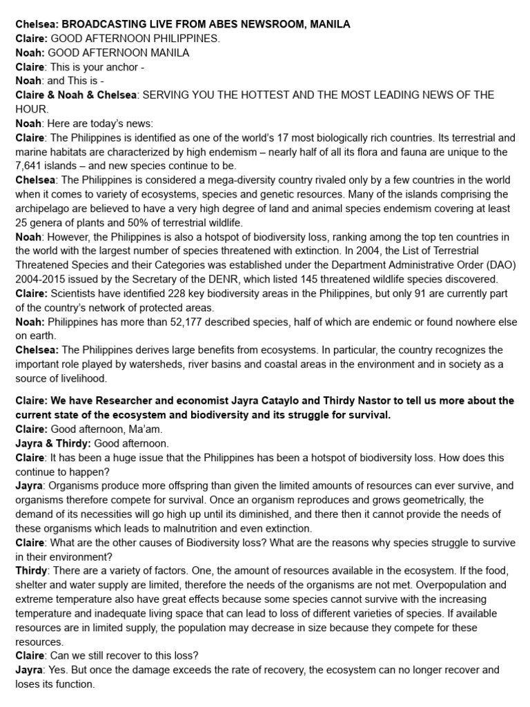 script-science-ulit-2.0 | PDF | Biodiversity | Environmental Protection