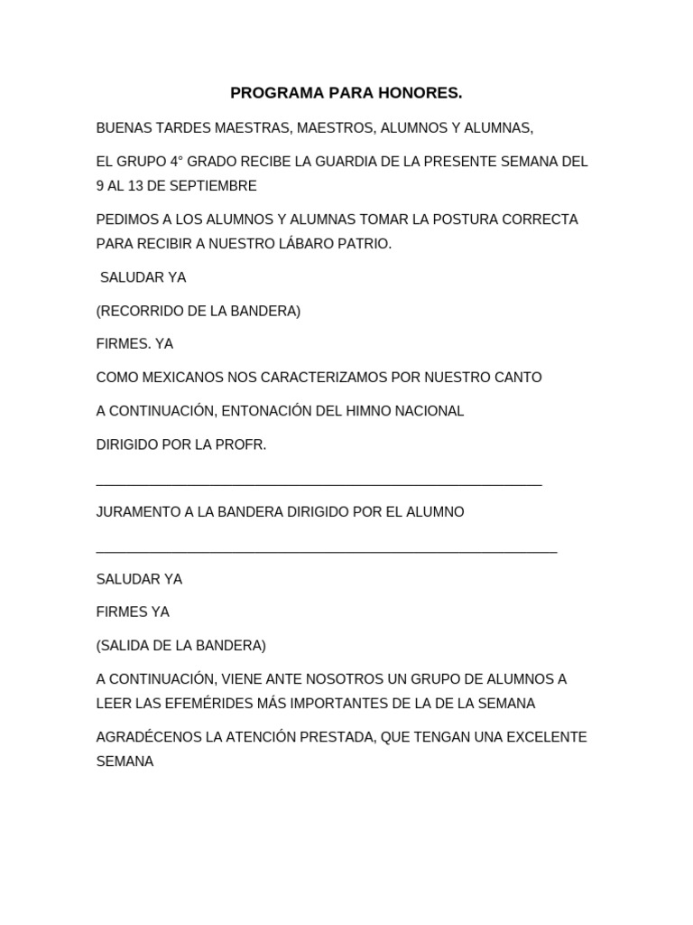 Programa para Honores | PDF