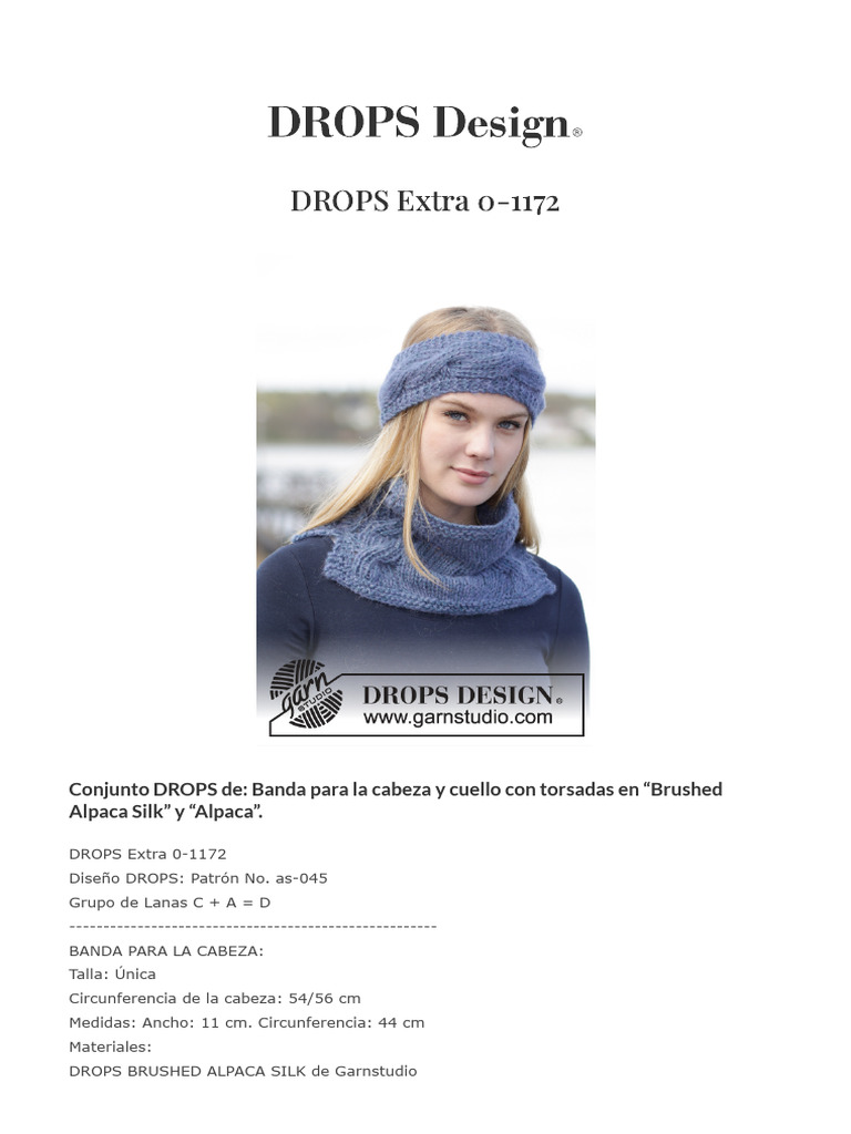 DROPS Extra 0-1172: Conjunto DROPS De: Banda para La Cabeza y Cuello ...