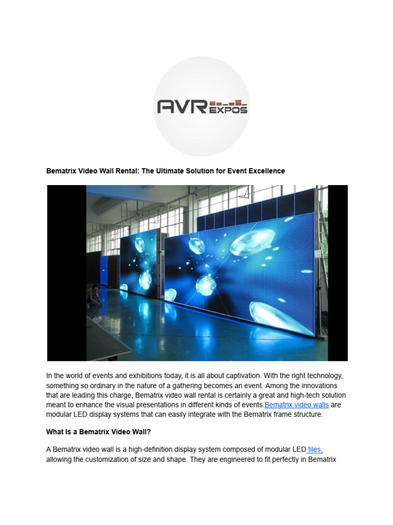 Be Matrix Video Wall Rental - The Ultimate Solution For Event ...