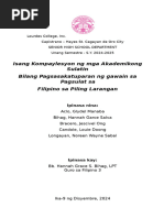 Portfolio Template Filipino Sa Piling Larang | PDF