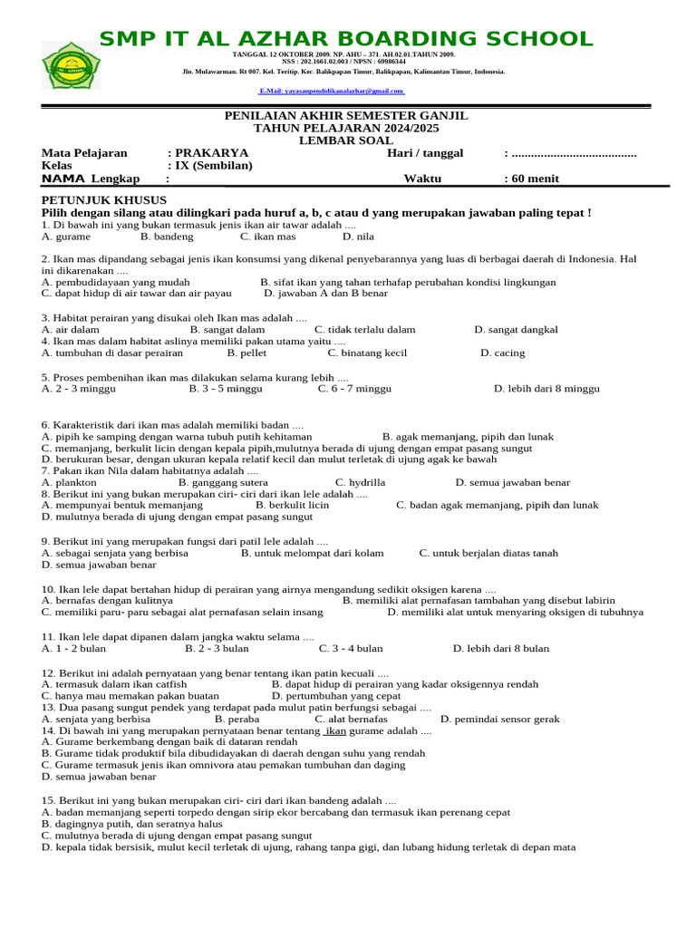 Soal 9 Praka Uas 2024 | PDF
