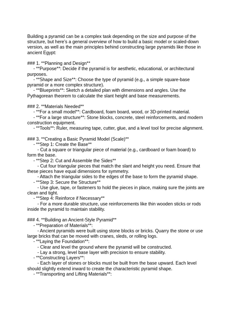 Building a pyramid | PDF | Pyramid | Brick