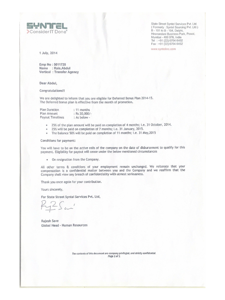 State Street Syntel Services Pvt. Ltd. | PDF